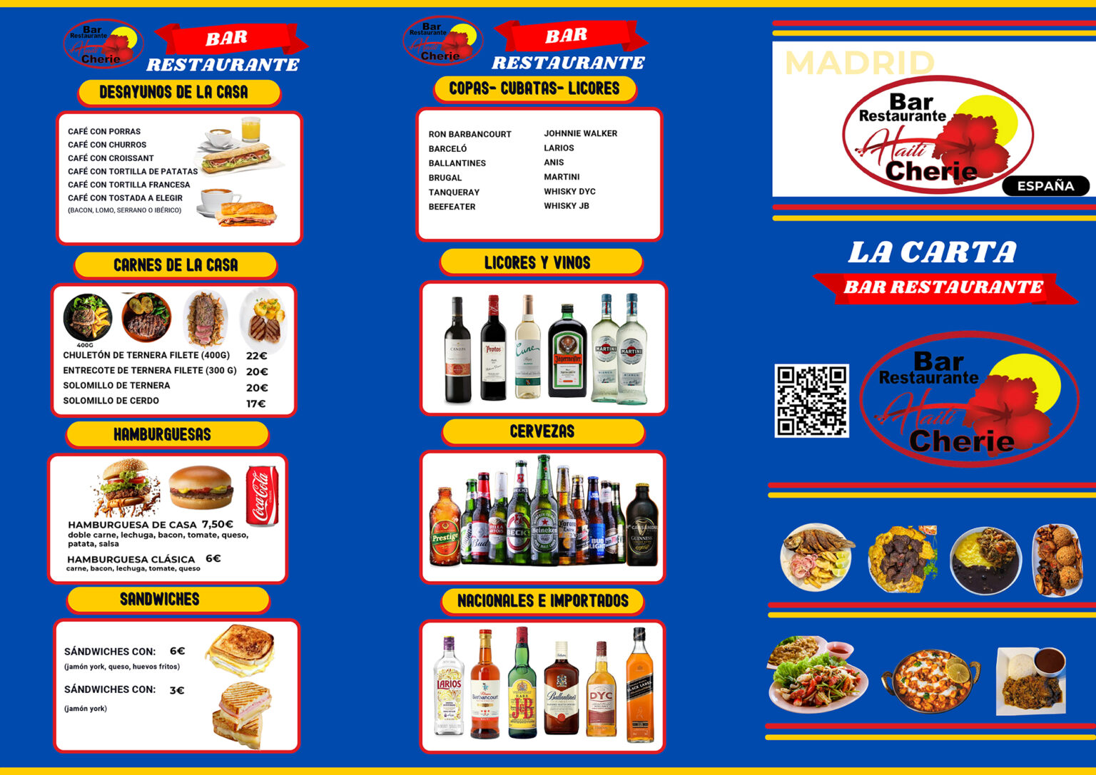 Nuestra Carta - Bar Restaurante Haiti Cherie